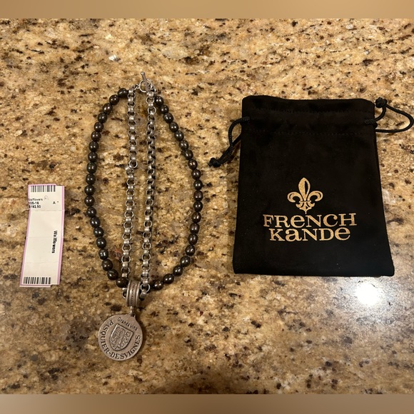 French Kande | Jewelry | French Kande Silver Chainblack Bead Choker ...